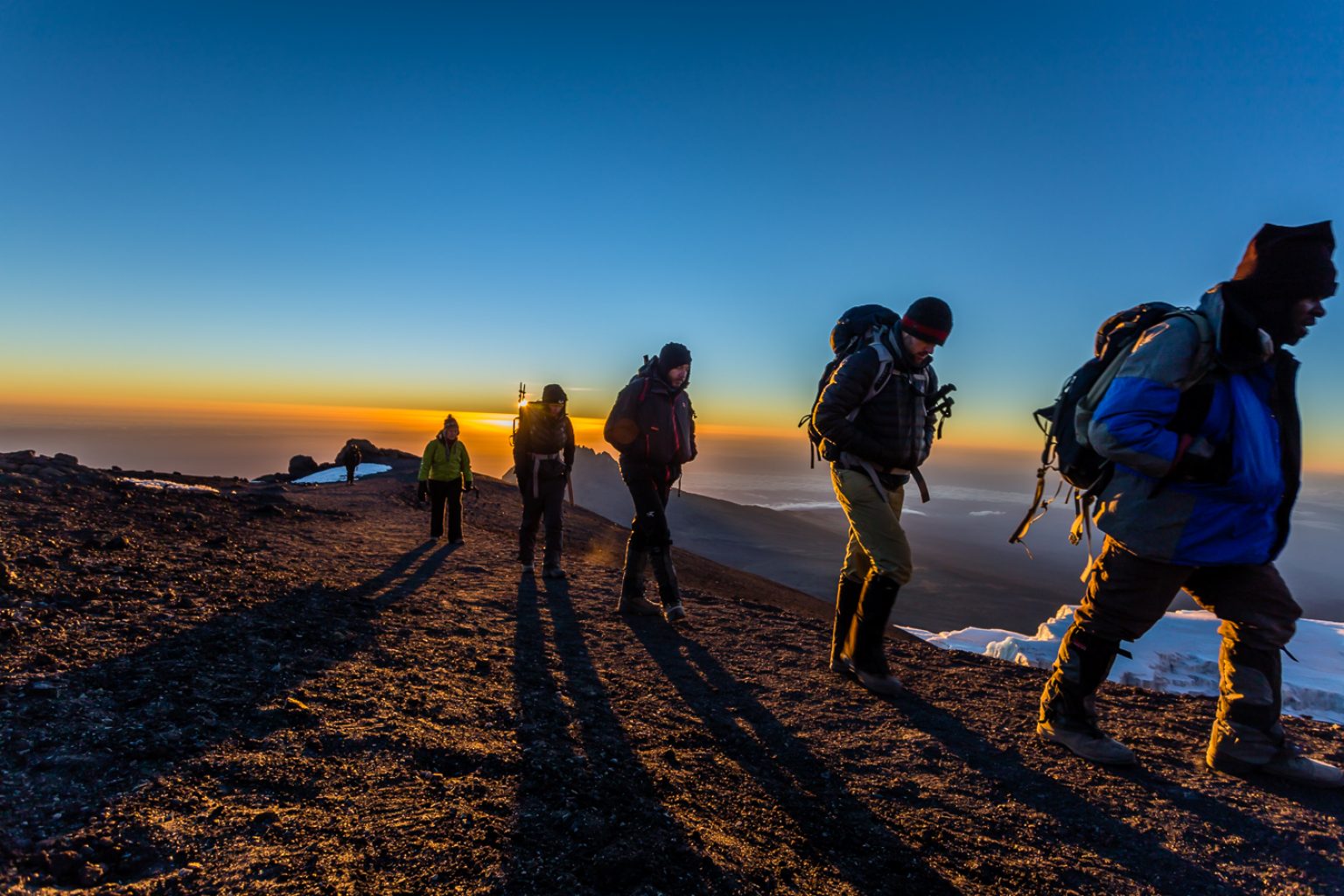Summit night climbing Kilimanjaro